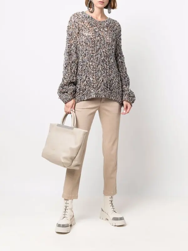 Brunello Cucinelli Cropped Chino Trousers - Neutrals