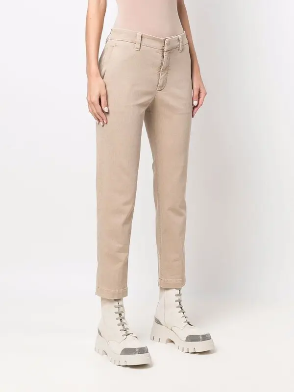 Brunello Cucinelli Cropped Chino Trousers - Neutrals