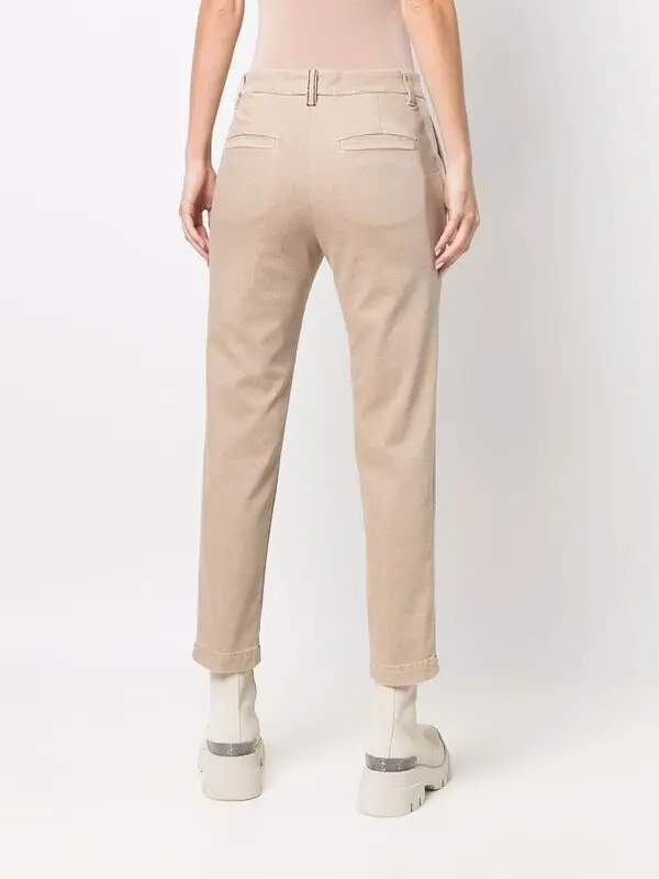 Brunello Cucinelli Cropped Chino Trousers - Neutrals