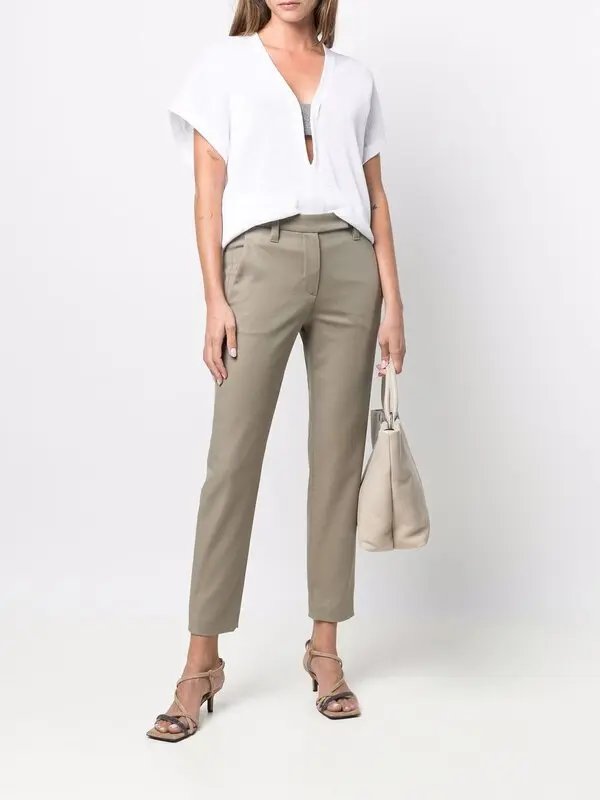 Brunello Cucinelli Elasticated-waist Cropped Trousers