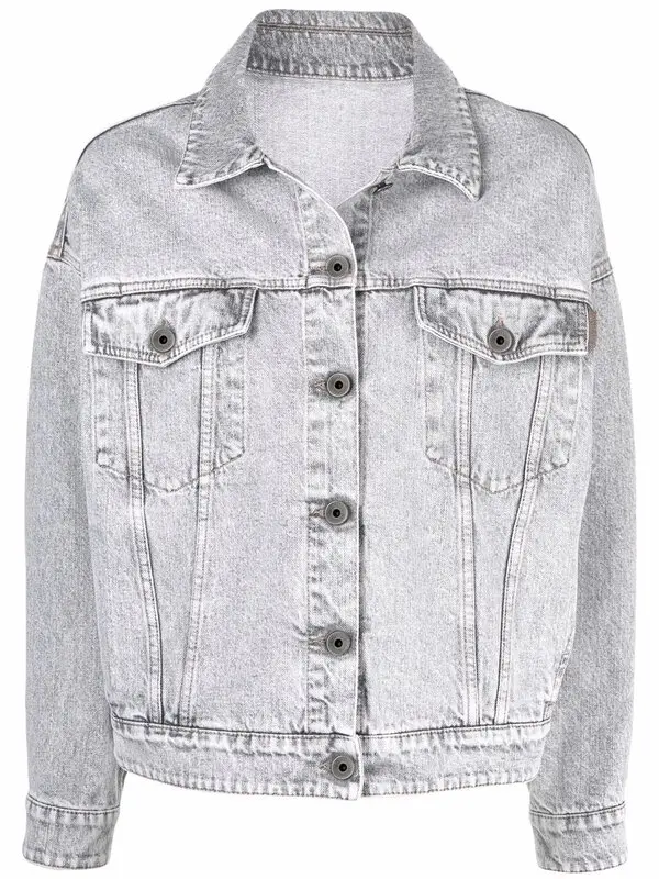 Brunello Cucinelli Oversized Denim Jacket - Grey
