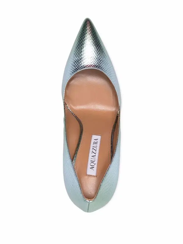 AQUAZZURA Purist Metallic-effect 105mm Pumps