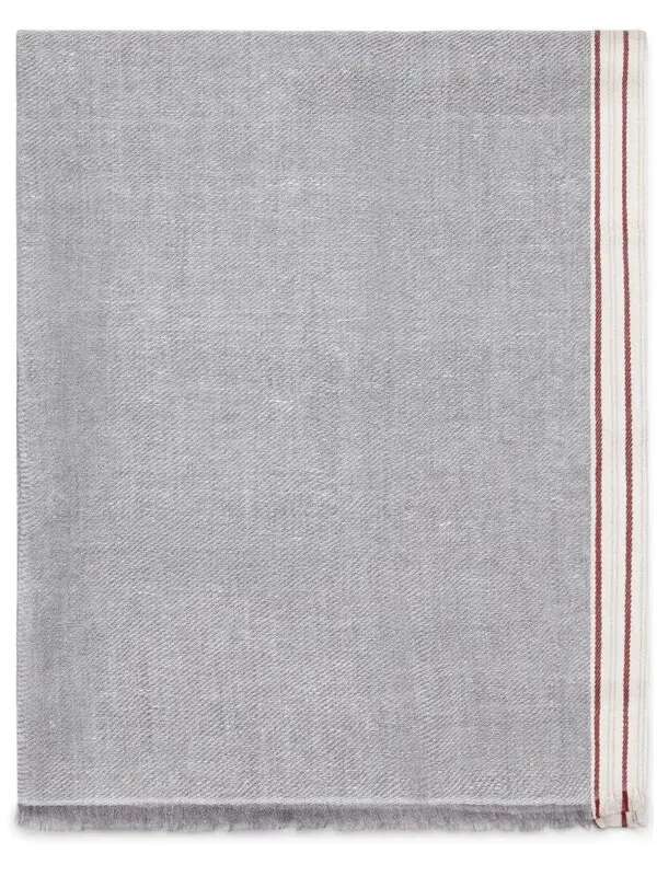 Brunello Cucinelli Solid Border Scarf