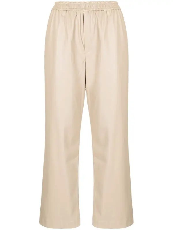 Goen.j Faux-leather Straight Trousers - Brown