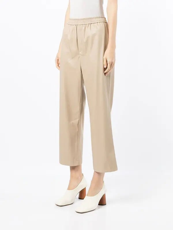 Goen.j Faux-leather Straight Trousers - Brown
