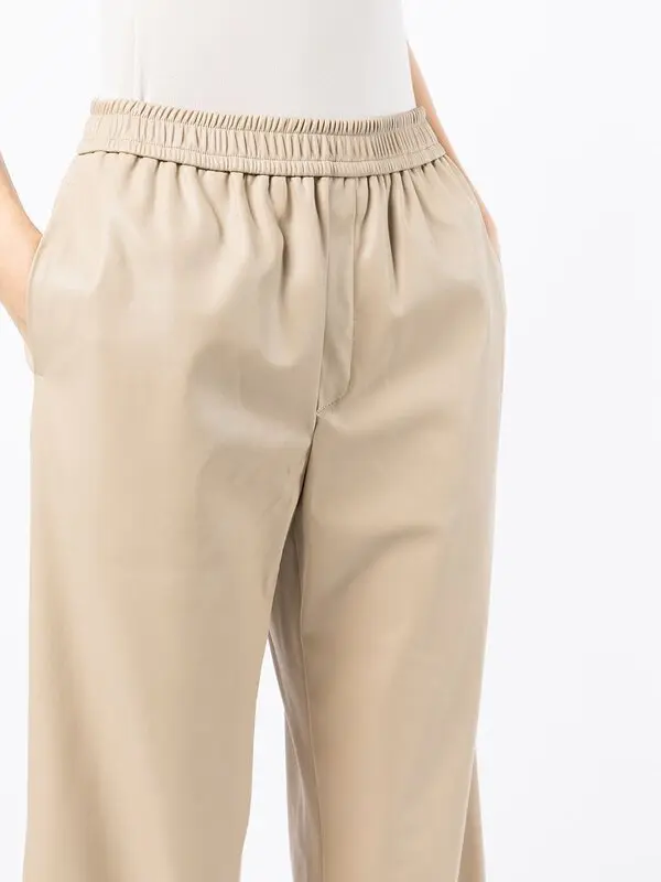 Goen.j Faux-leather Straight Trousers - Brown