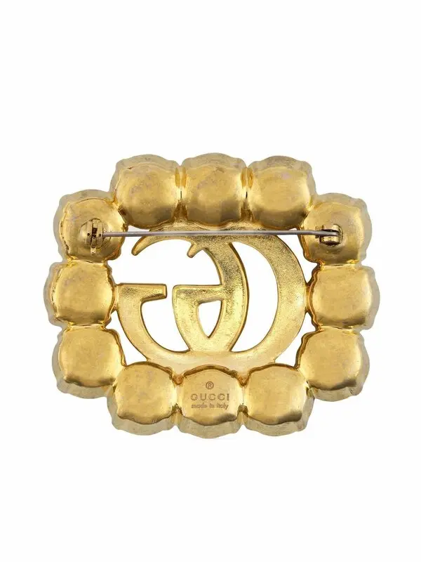 Gucci Pearl Double G Brooch - Gold | Editorialist