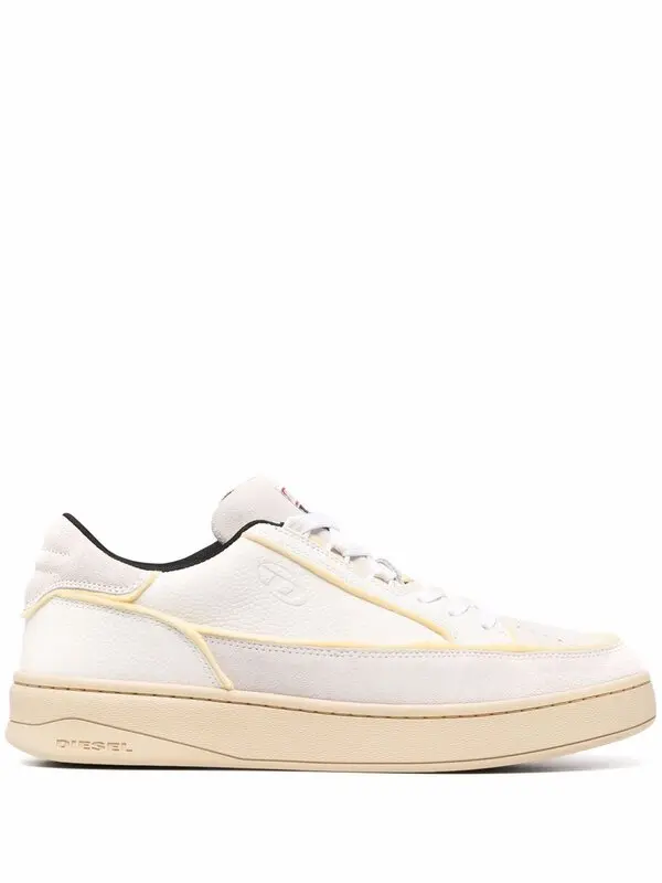 DIESEL® Leather Panelled Trainers - White