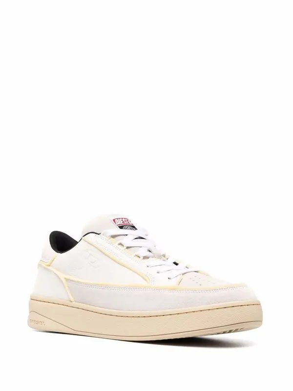 DIESEL® Leather Panelled Trainers - White