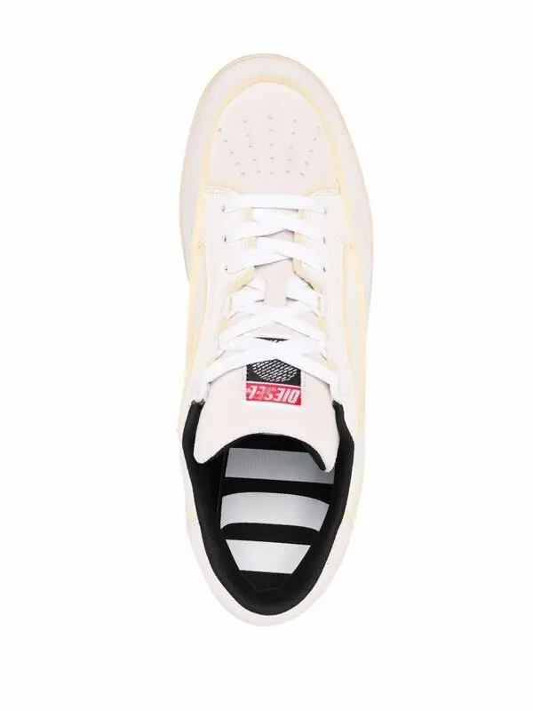 DIESEL® Leather Panelled Trainers - White