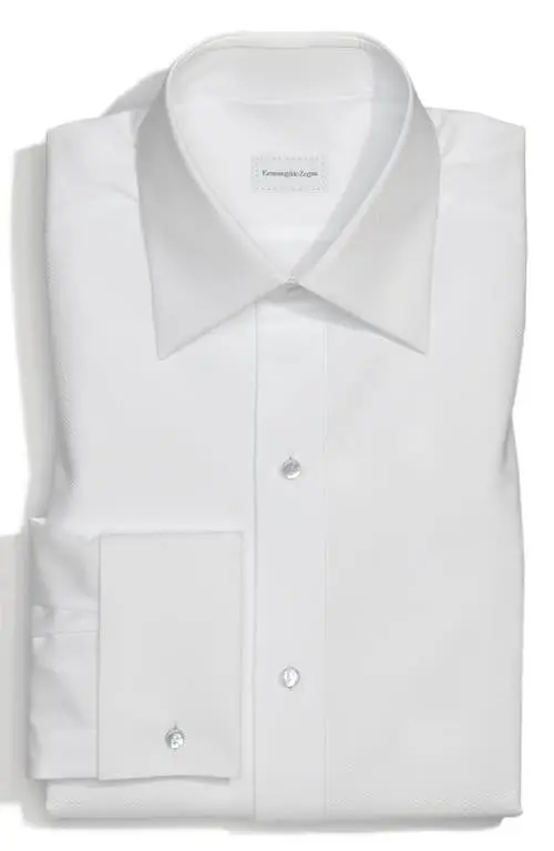 Zegna Regular Fit Tuxedo Shirt - White