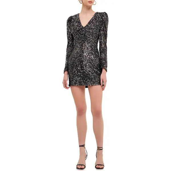 Endless Rose Sequin Long Sleeve Minidress