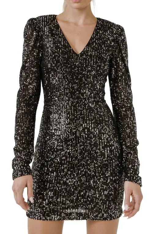 Endless Rose Sequin Long Sleeve Minidress