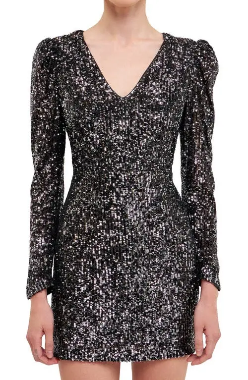 Endless Rose Sequin Long Sleeve Minidress