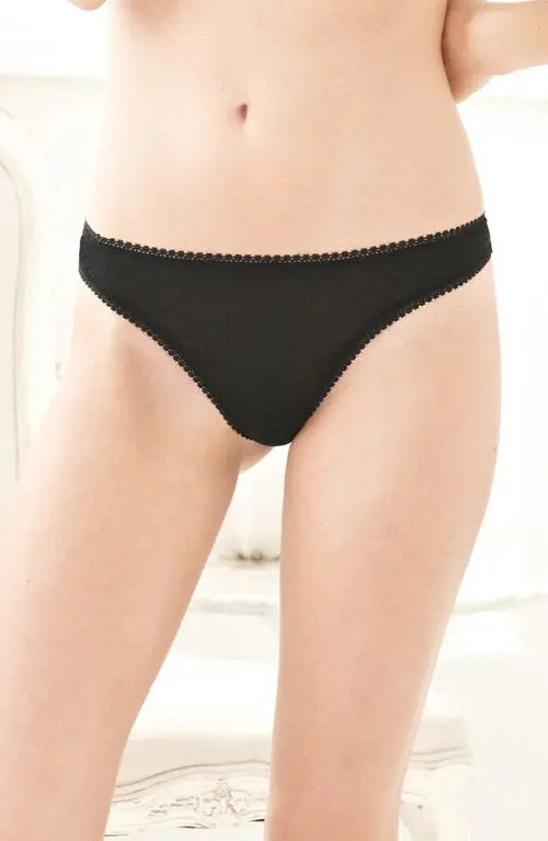 ON GOSSAMER Hip-g Mesh Thong - Black