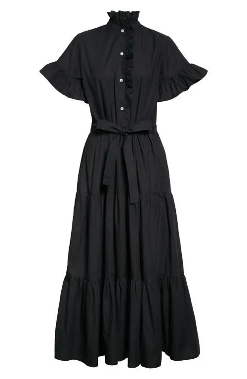 Mille Victoria Ruffle Front Dress - Black