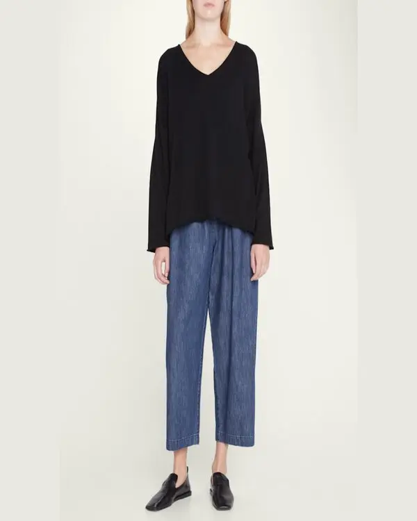 Eskandar Denim Japanese Trousers