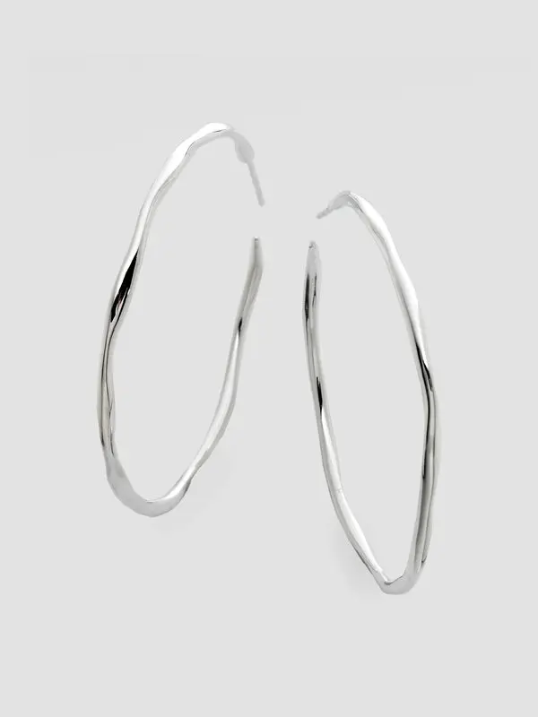 Ippolita Glamazon Scultura Sterling Squiggle #4 Hoop Earrings/2