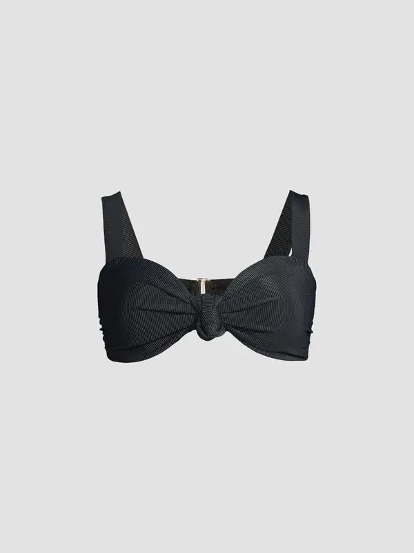 Beach Riot Sophia Ribbed Bikini Top - Black