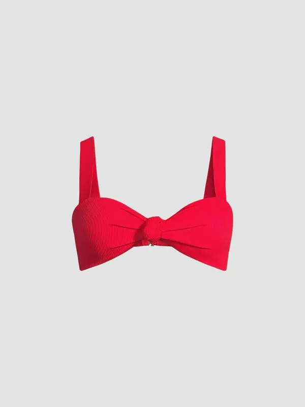 Beach Riot Sophia Ribbed Bikini Top - Red