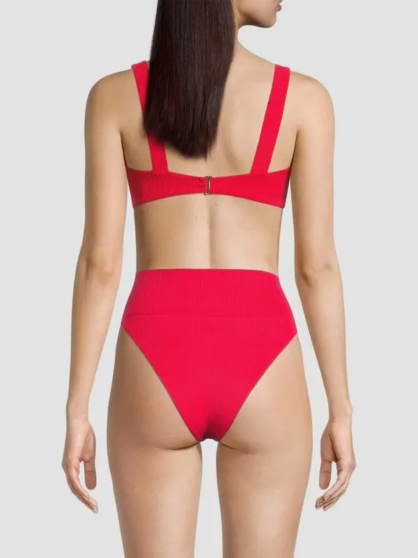 Beach Riot Sophia Ribbed Bikini Top - Red