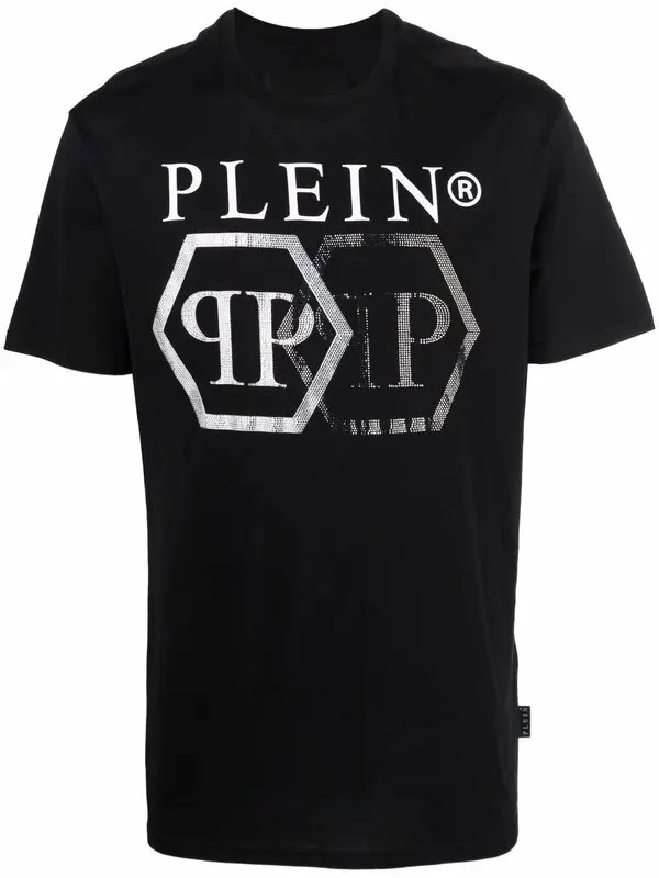 Philipp Plein Hexagon Crystal Logo T-shirt - Black
