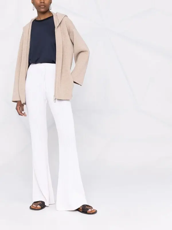 Alberta Ferretti Ribbed Knit Flared Trousers