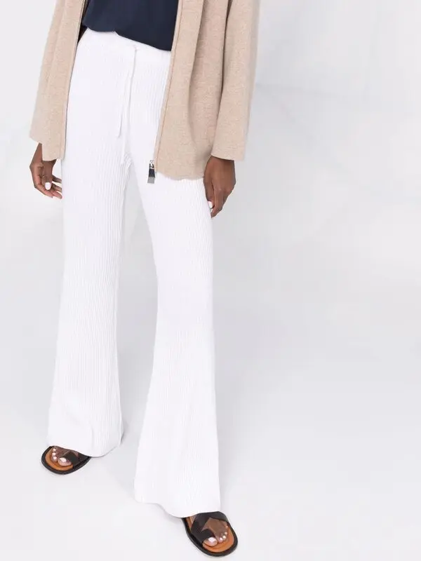 Alberta Ferretti Ribbed Knit Flared Trousers