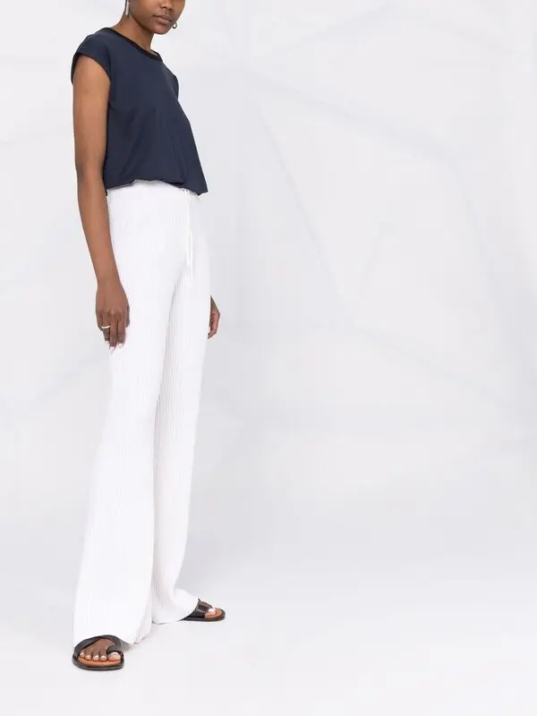 Alberta Ferretti Ribbed Knit Flared Trousers