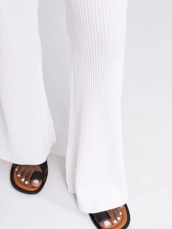 Alberta Ferretti Ribbed Knit Flared Trousers