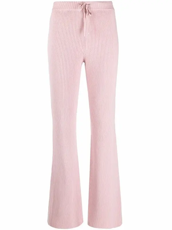 Alberta Ferretti Ribbed Knit Flared Trousers