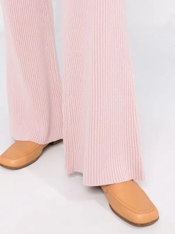 Alberta Ferretti Ribbed Knit Flared Trousers