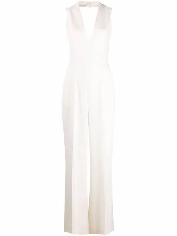 Alberta Ferretti Sleeveless Halterneck Jumpsuit - White