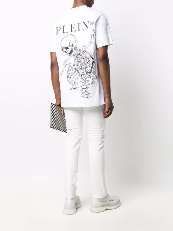 Philipp Plein Skeleton Print T-shirt - White