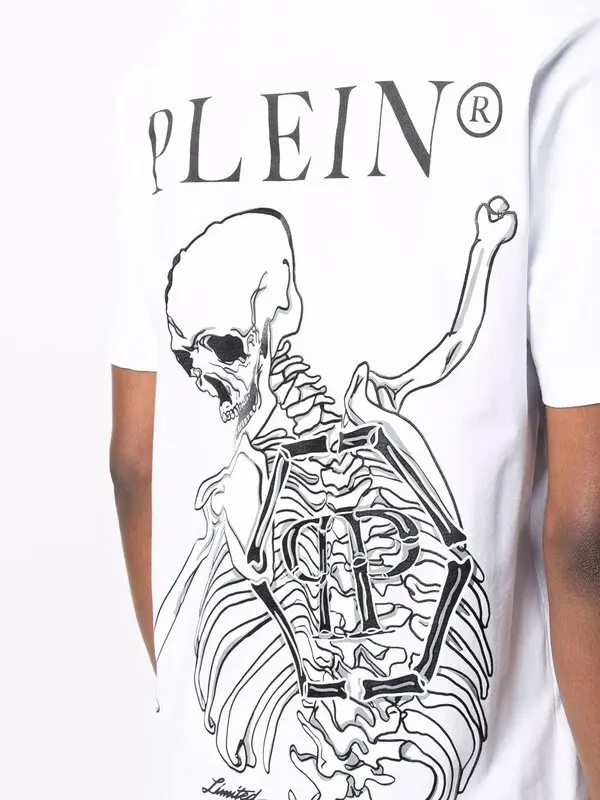 Philipp Plein Skeleton Print T-shirt - White