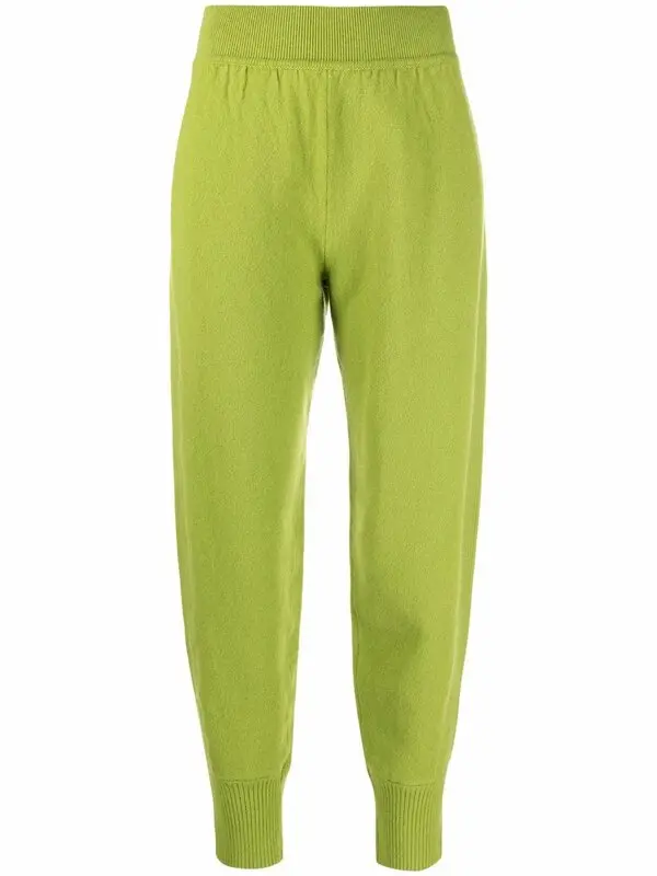 Alberta Ferretti Ribbed-detailing Knitted Joggers - Green