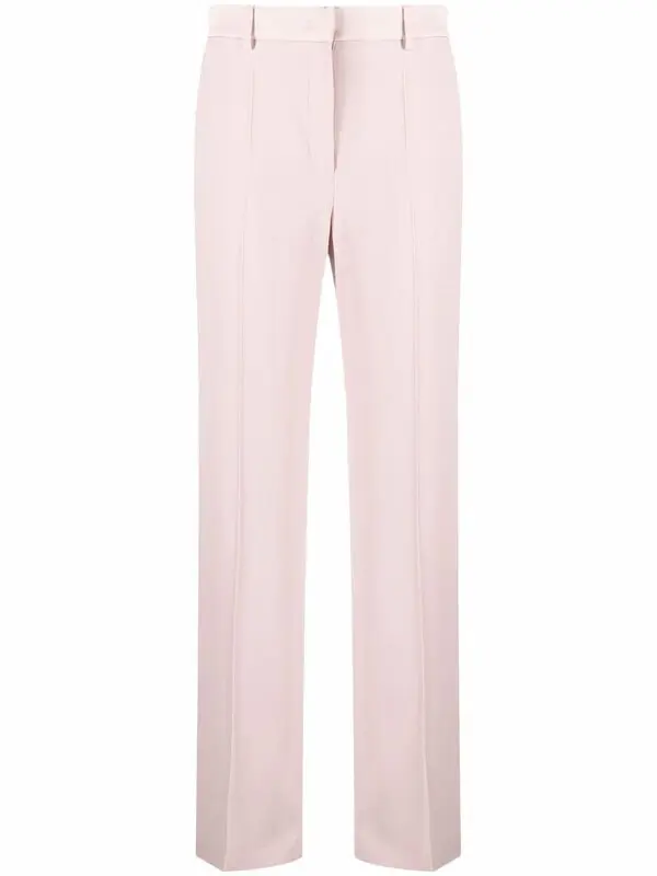 Alberta Ferretti Satin-trim Wide-leg Trousers