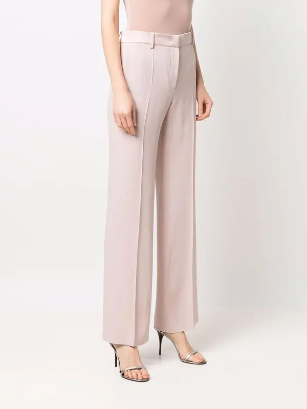 Alberta Ferretti Satin-trim Wide-leg Trousers