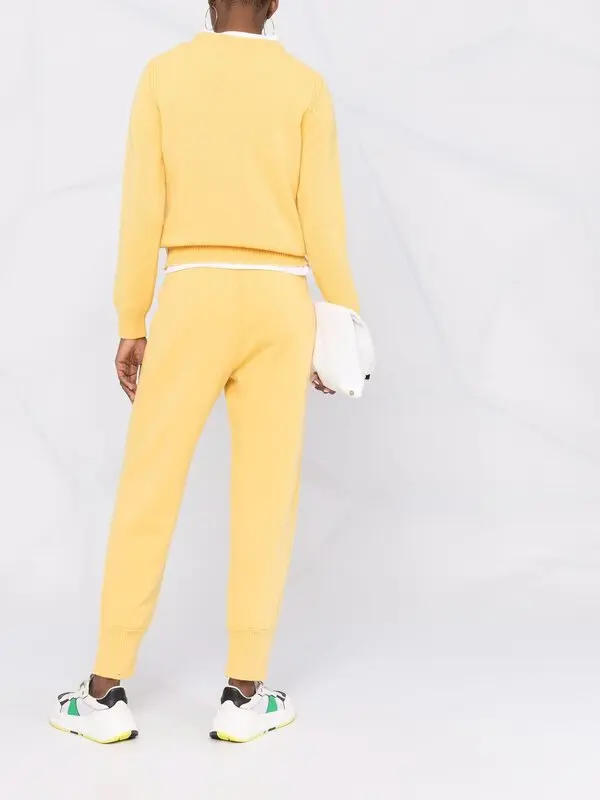 Alberta Ferretti Ribbed Virgin Wool-cashmere Blend Joggers
