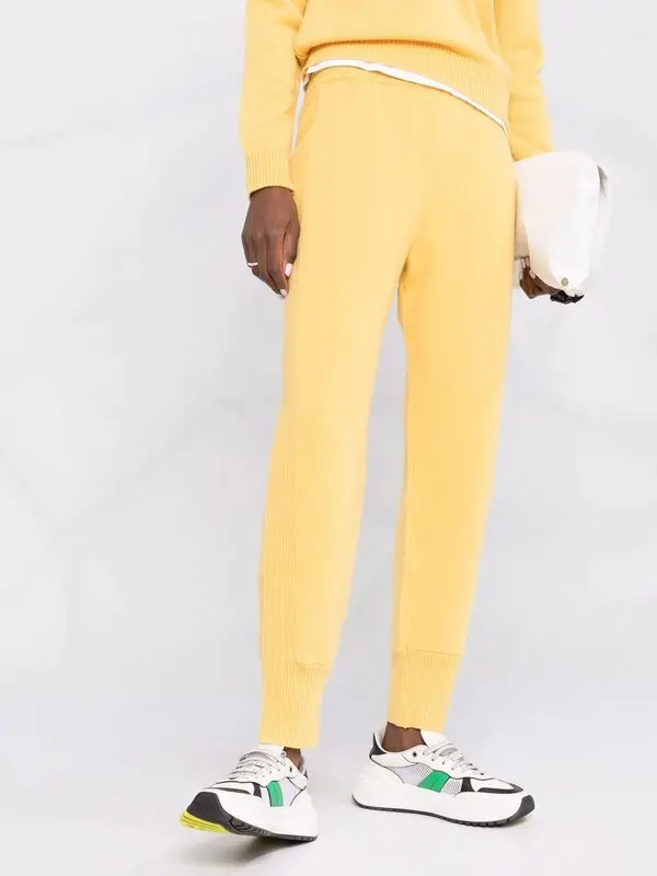Alberta Ferretti Ribbed Virgin Wool-cashmere Blend Joggers