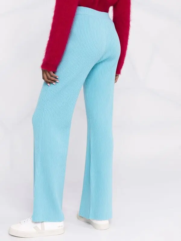 Alberta Ferretti Ribbed Knit Flared Trousers
