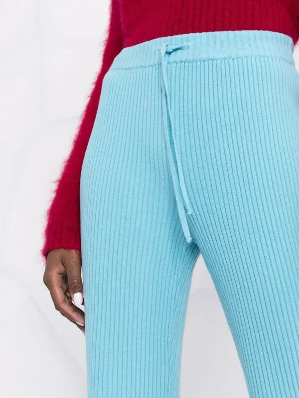 Alberta Ferretti Ribbed Knit Flared Trousers