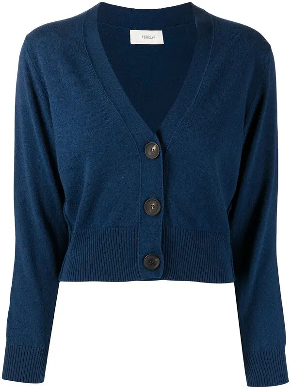 Pringle Of Scotland Cropped Cashmere Cardigan - Blue
