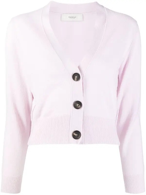 Pringle Of Scotland V-neck Cropped Cardigan - Pink