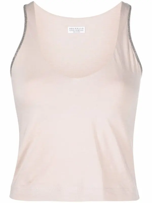 Brunello Cucinelli Monili Trim Tank Top