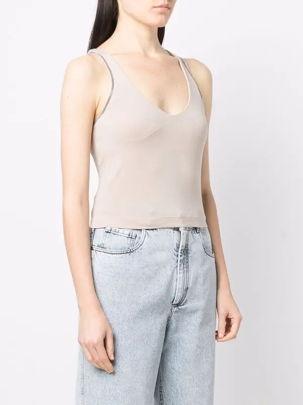 Brunello Cucinelli Monili Trim Tank Top