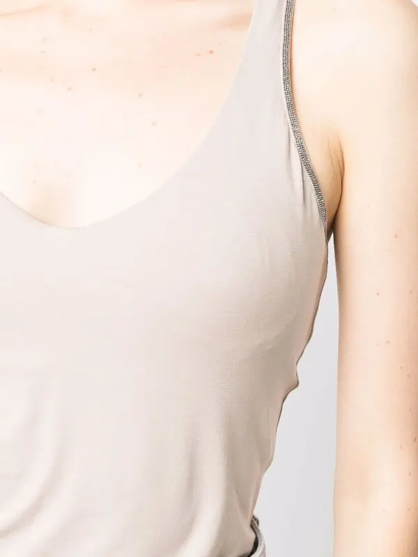 Brunello Cucinelli Monili Trim Tank Top