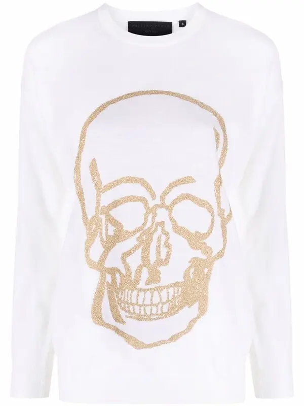 Philipp Plein Skull-print Jumper - White