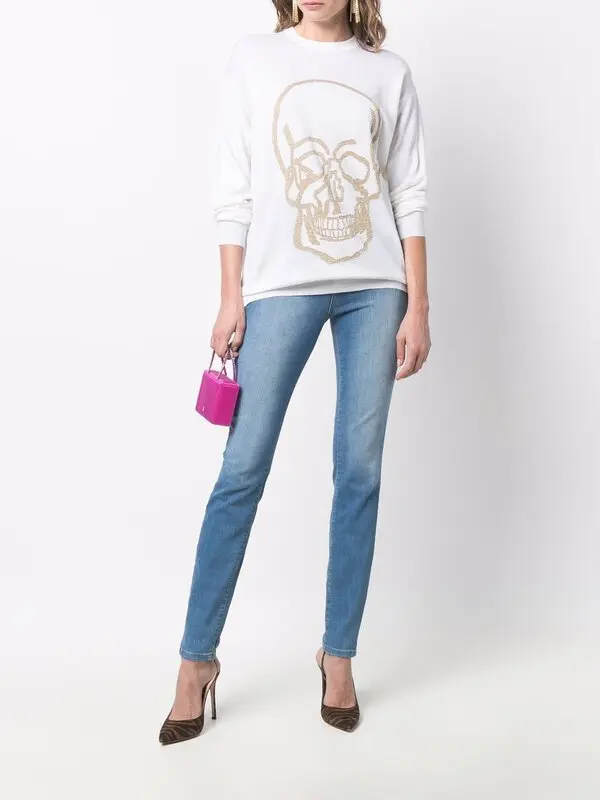 Philipp Plein Skull-print Jumper - White