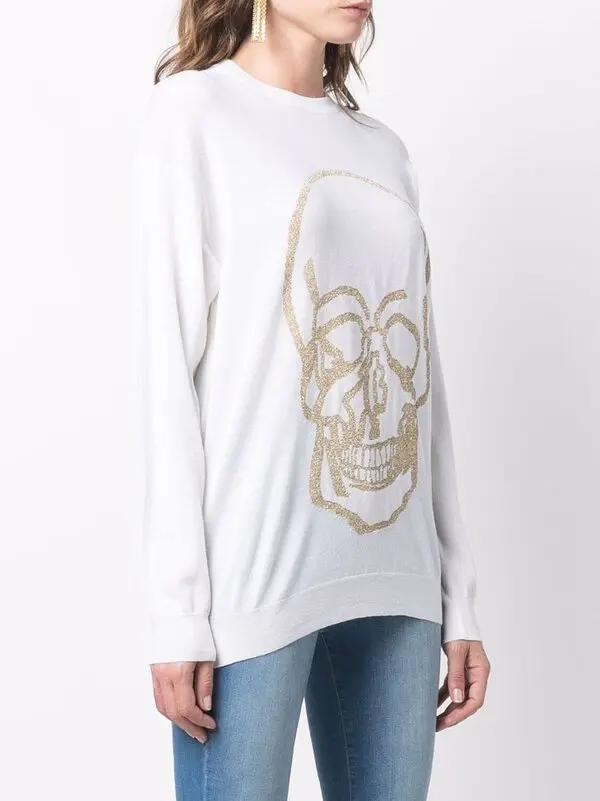 Philipp Plein Skull-print Jumper - White